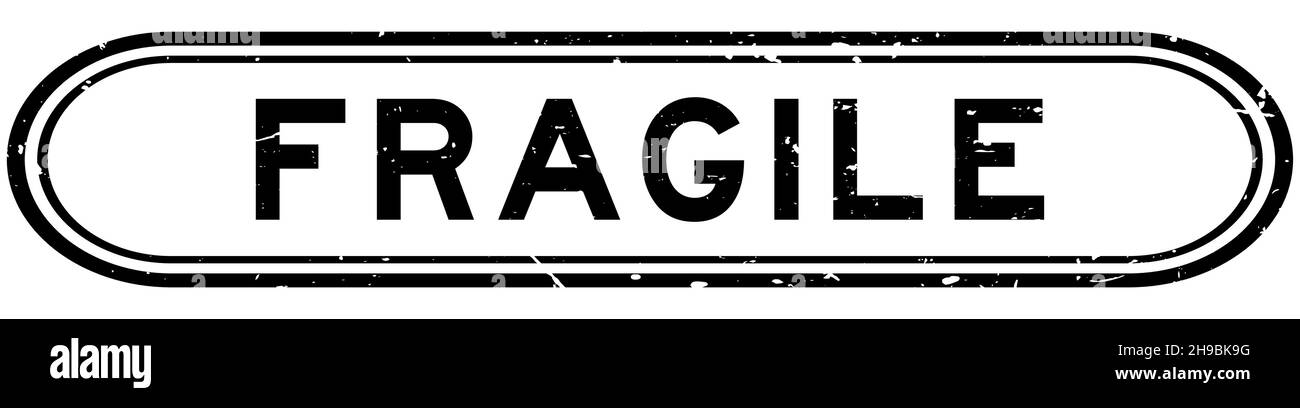 Grunge black fragile word rubber seal stamp on white background Stock ...