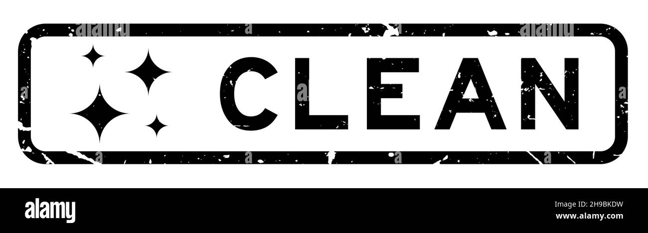 Grunge black clean word with blink icon rubber seal stamp on white ...