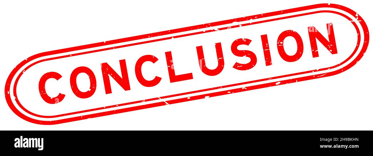 Grunge red conclusion word rubber seal stamp on white background Stock ...