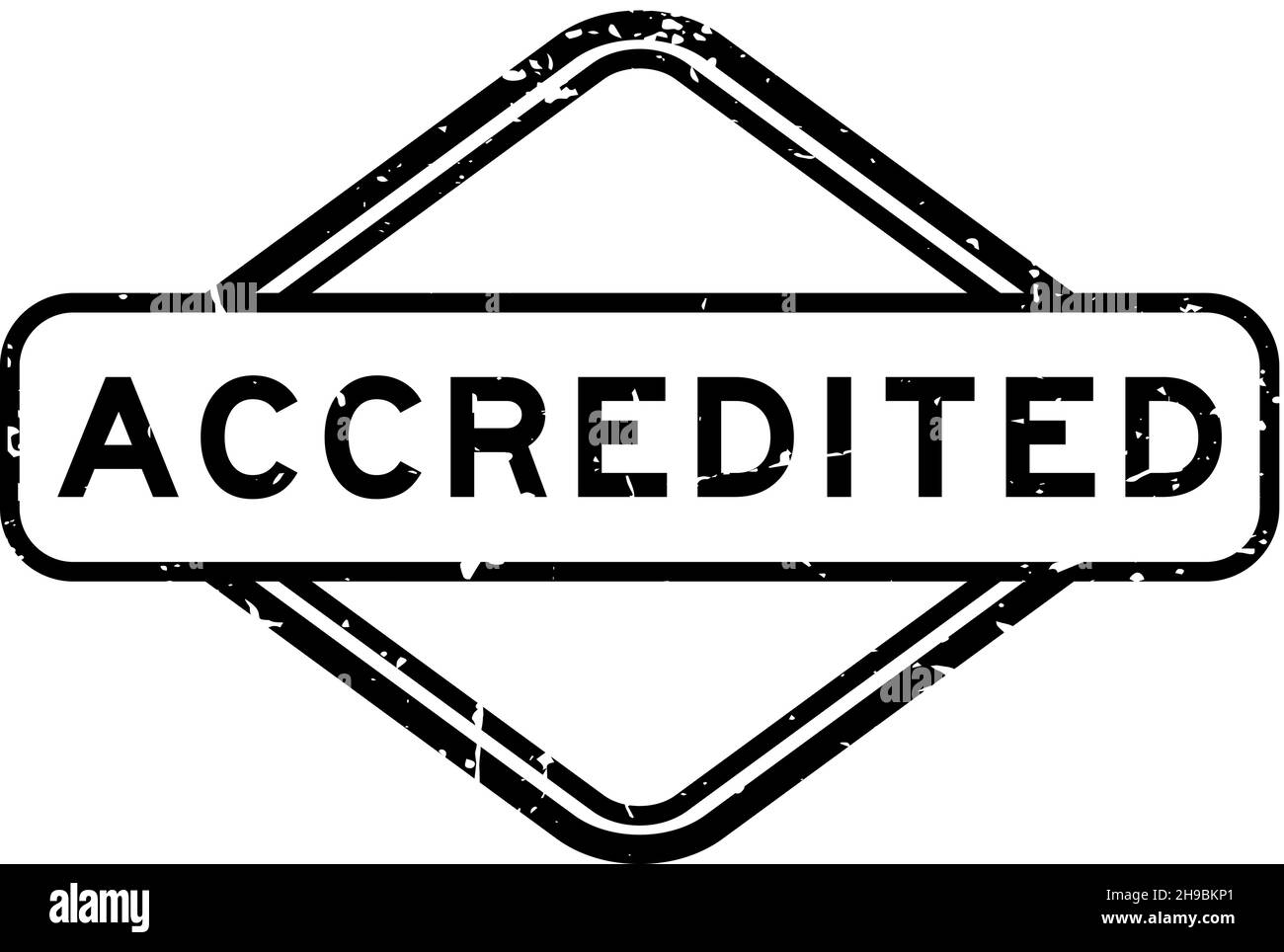 Grunge black accredited word rubber seal stamp on white background ...