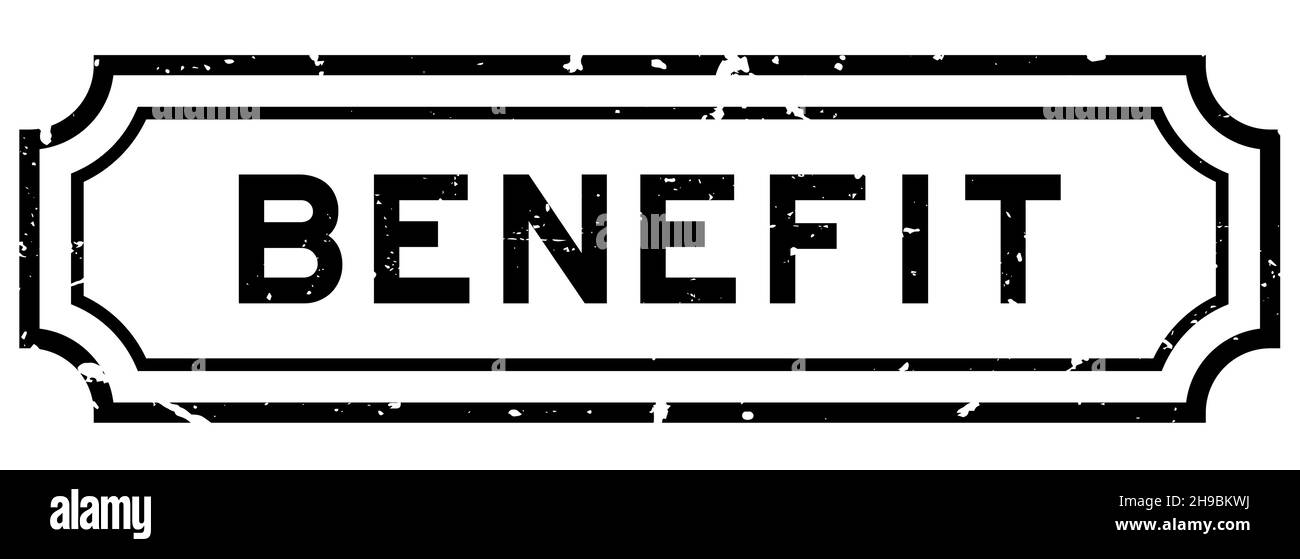 Grunge black benefit word rubber seal stamp on white background Stock ...