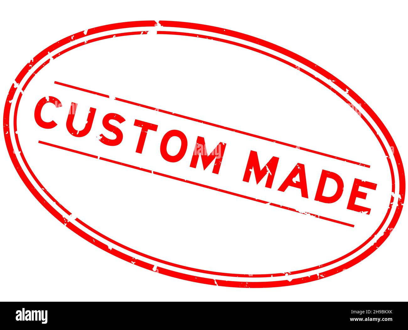 Grunge red custom made word oval rubber seal stamp on white background Stock Vector Image & Art ...