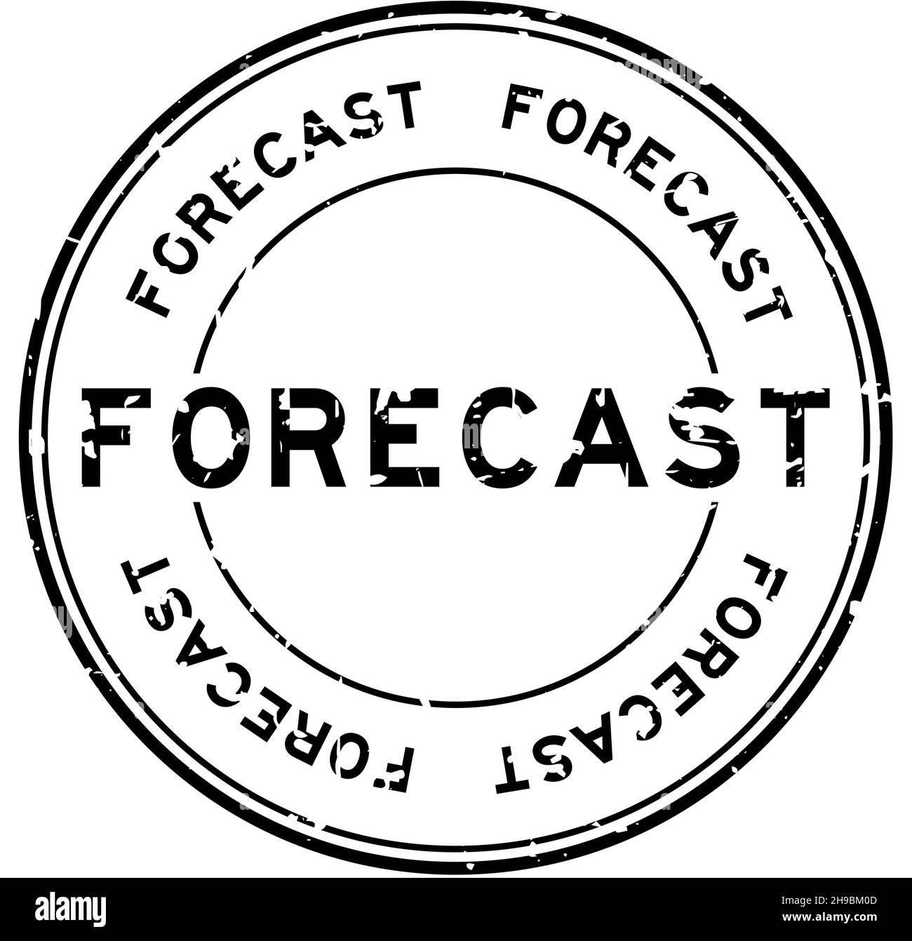 Grunge black forecast word round rubber seal stamp on white background ...