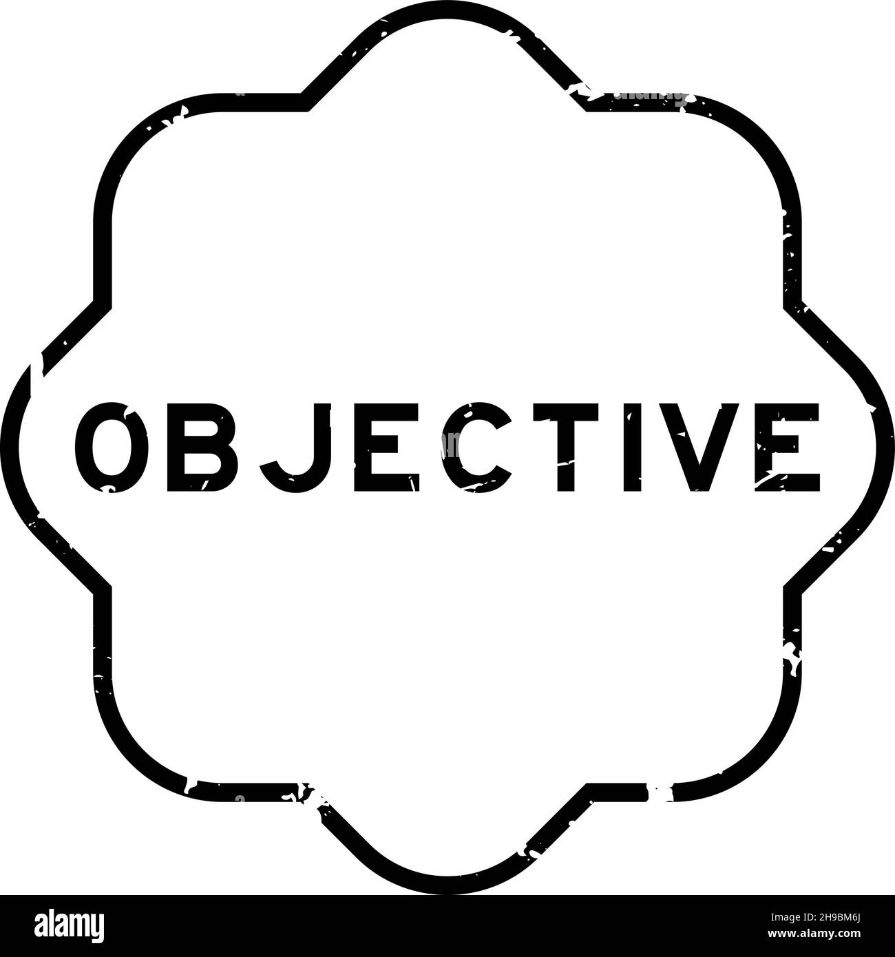 Grunge black objective word rubber seal stamp on white background Stock ...