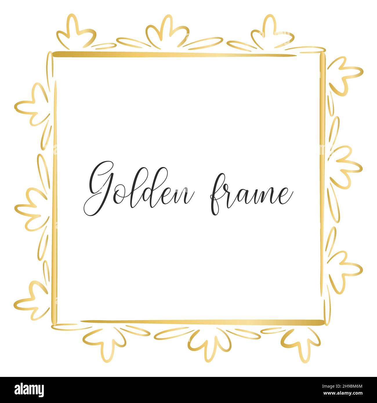 Square gold frame isolated vector illustration Stock Vector Image & Art ...
