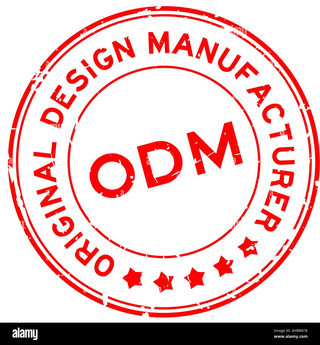 Grunge red ODM Original Design Manufacturer word round rubber seal ...