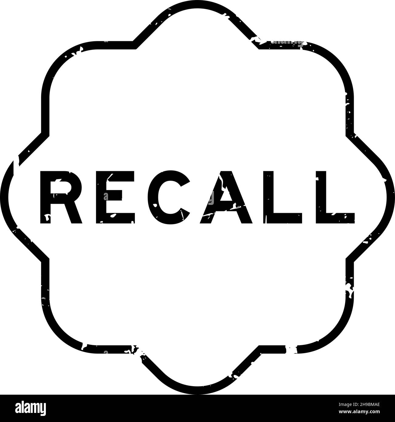 Grunge black recall word rubber seal stamp on white background Stock ...