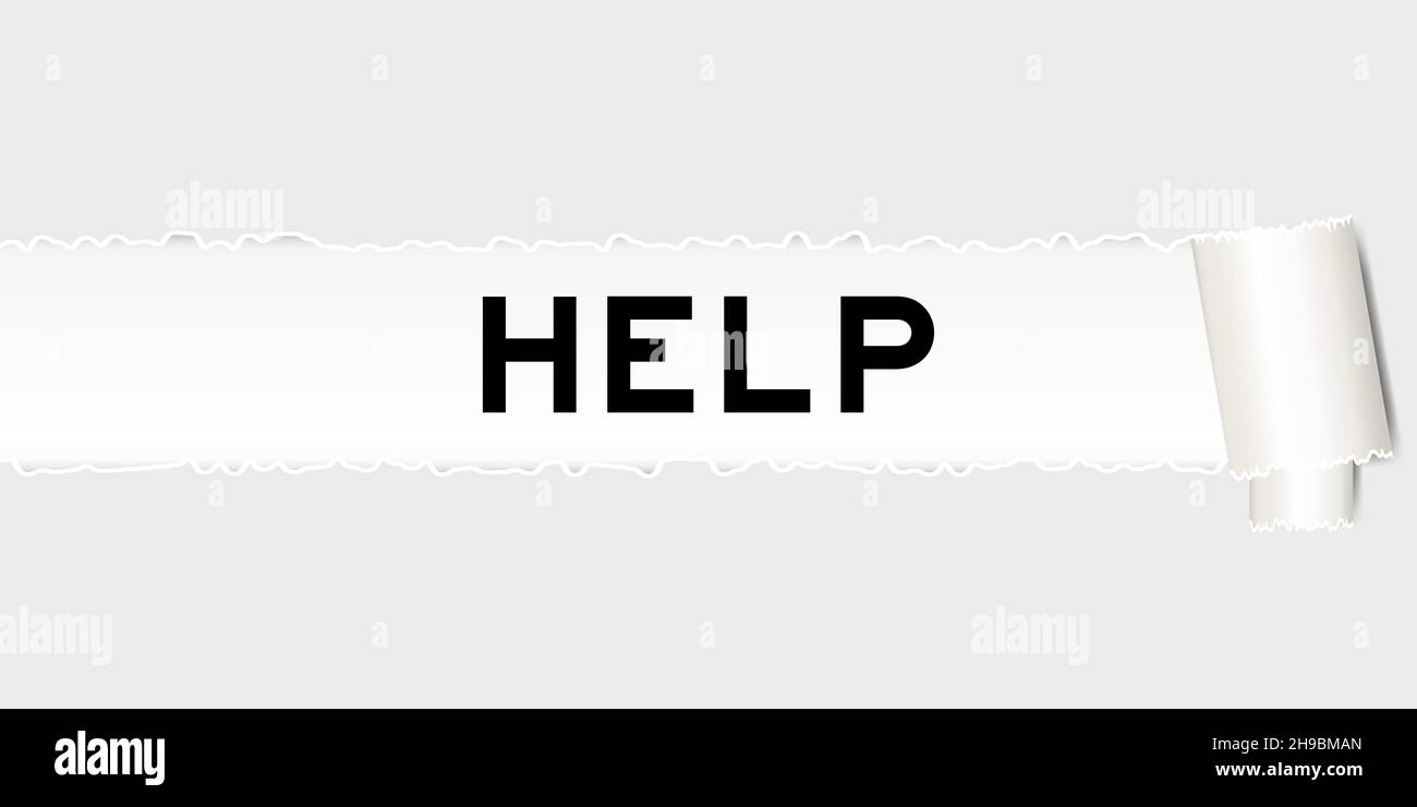 Ripped gray paper background that have word help under torn part Stock Vector Image & Art - Alamy