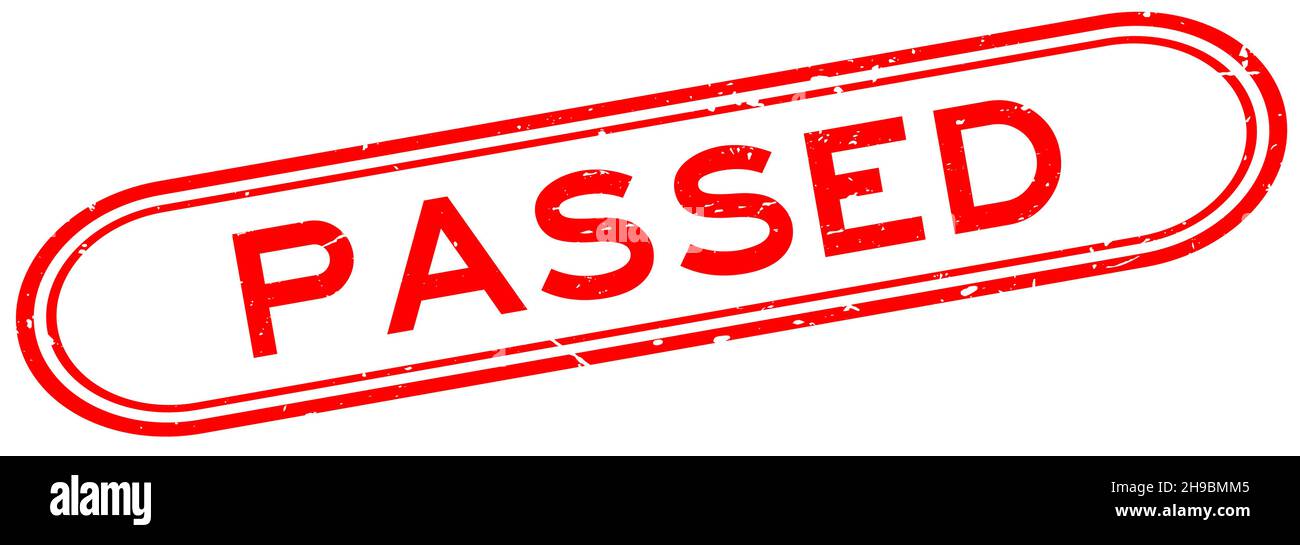 Grunge red passed word rubber seal stamp on white background Stock ...