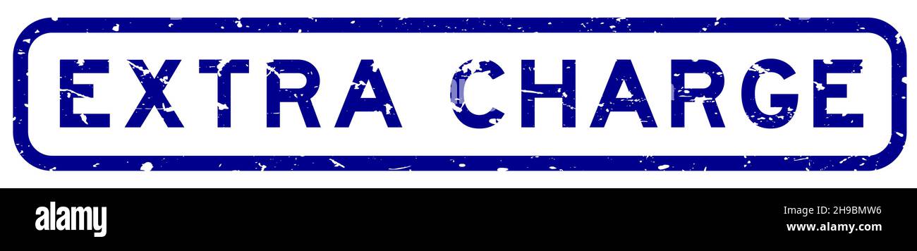 Grunge blue extra charge word square rubber seal stamp on white background Stock Vector Image ...