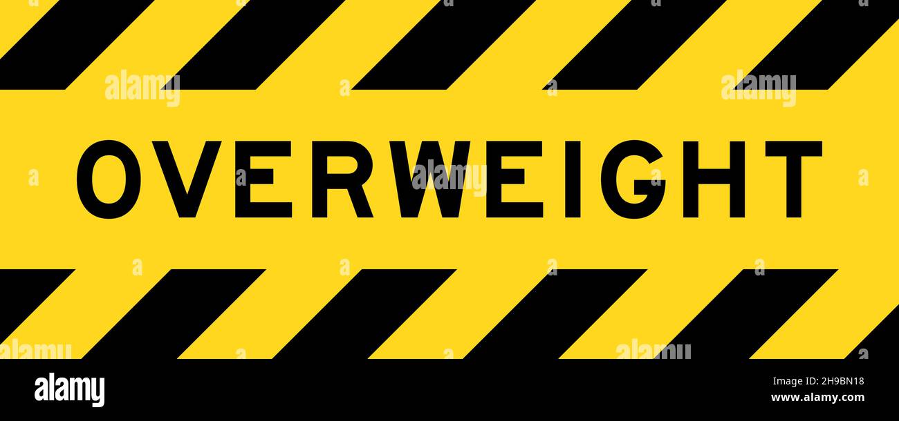 Yellow and black color with line striped label banner with word ...