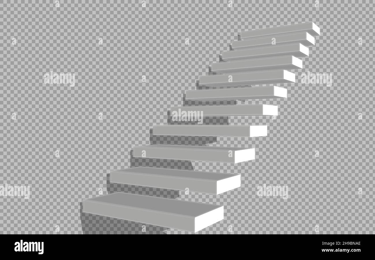 Stairs isolated on transparent background. Steps perspective. EPS 10 ...