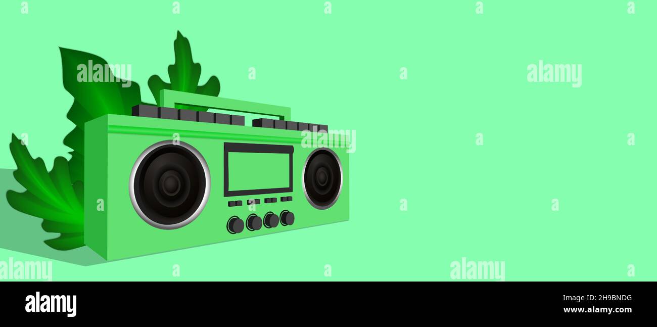 Vintage radio green Stock Vector Images - Alamy