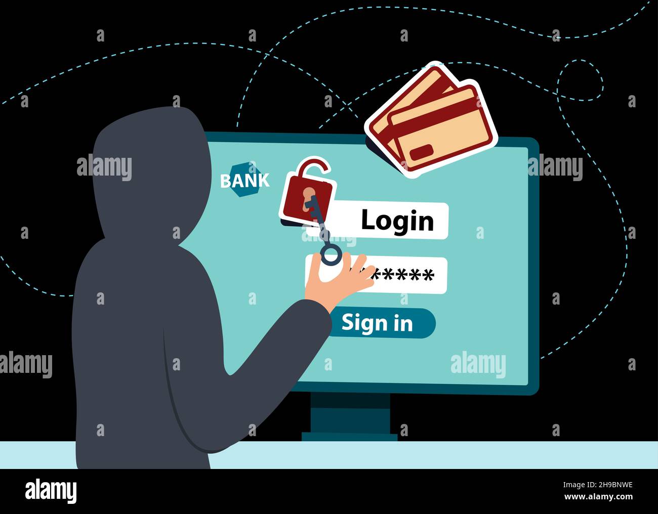 Cybercrime Cracking Stock Vector Images - Alamy