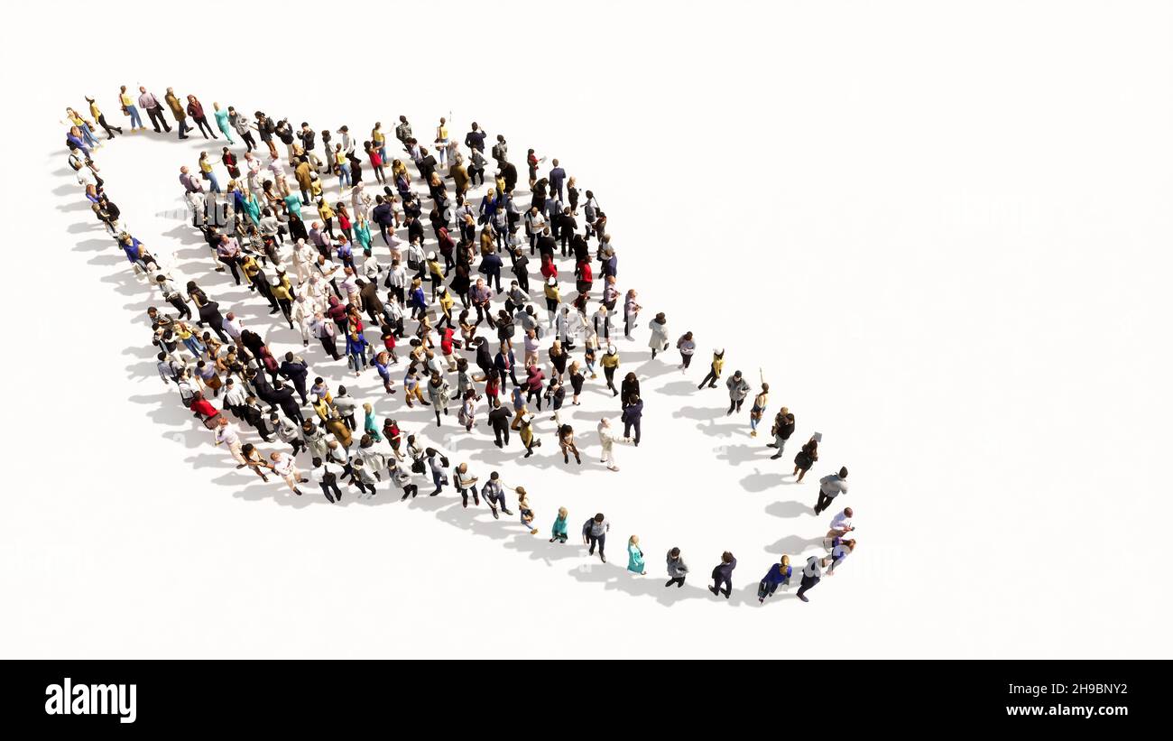 Concept conceptual large community of people forming the internet icon ...