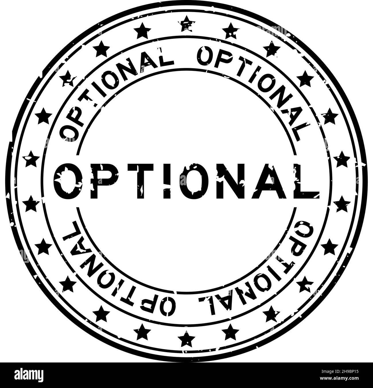 Grunge black optional word round rubber seal stamp on white background ...