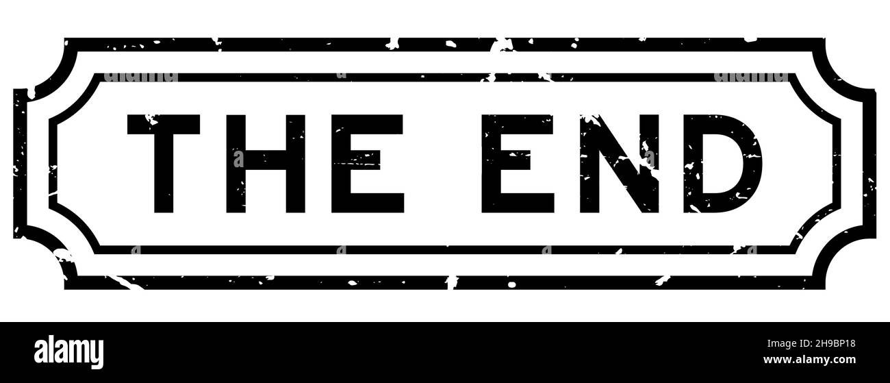Grunge black the end word rubber seal stamp on white background Stock ...