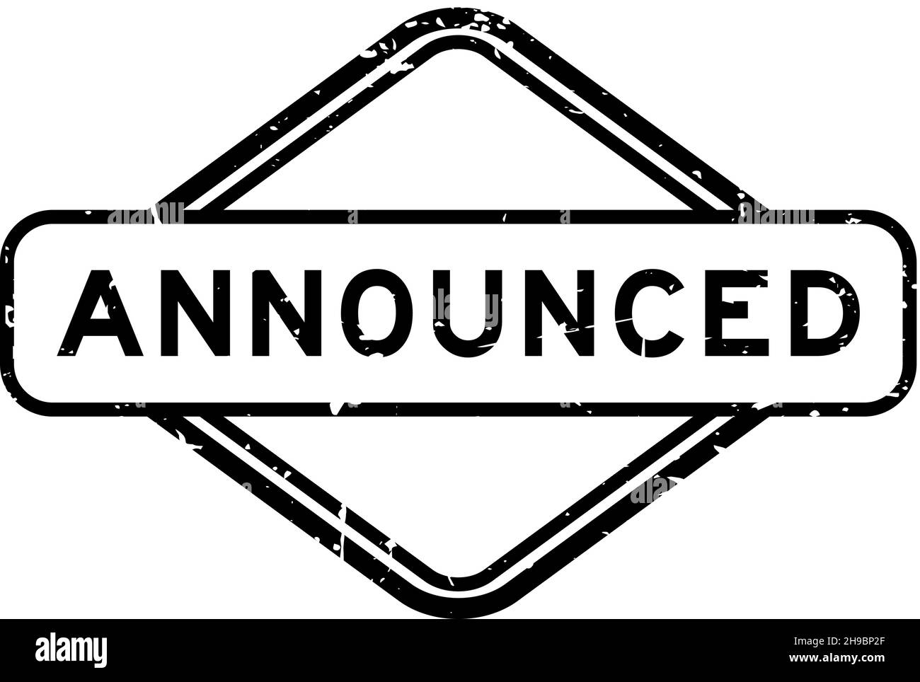 Grunge black announced word rubber seal stamp on white background Stock ...