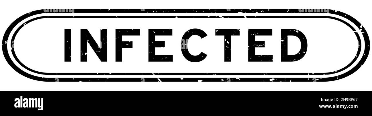 Grunge black infected word rubber seal stamp on white background Stock ...