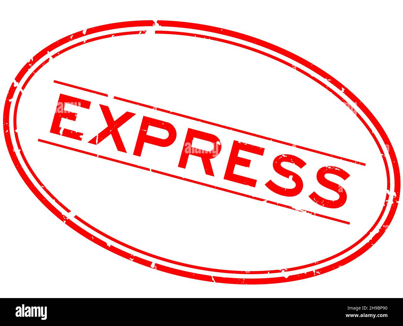 Grunge red express word oval rubber seal stamp on white background ...