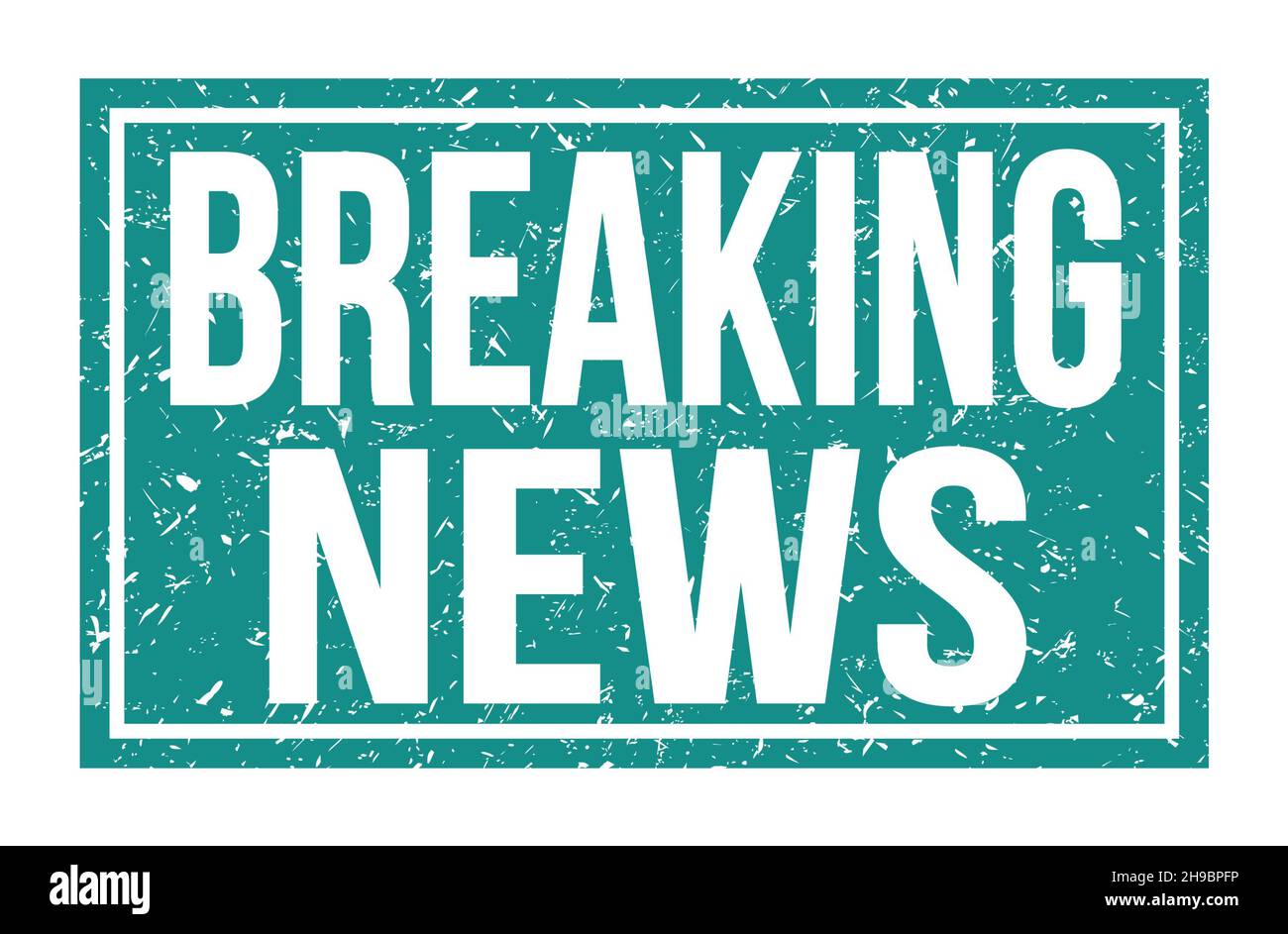 BREAKING NEWS, words written on blue rectangle stamp sign Stock Photo ...