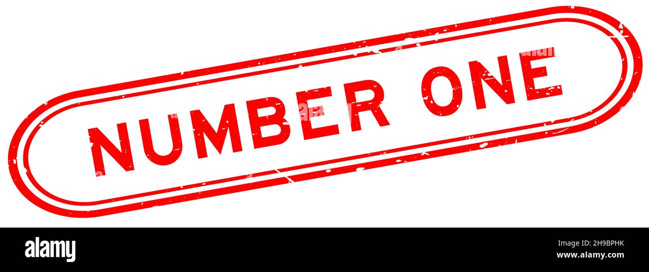 Grunge red number one word rubber seal stamp on white background Stock ...