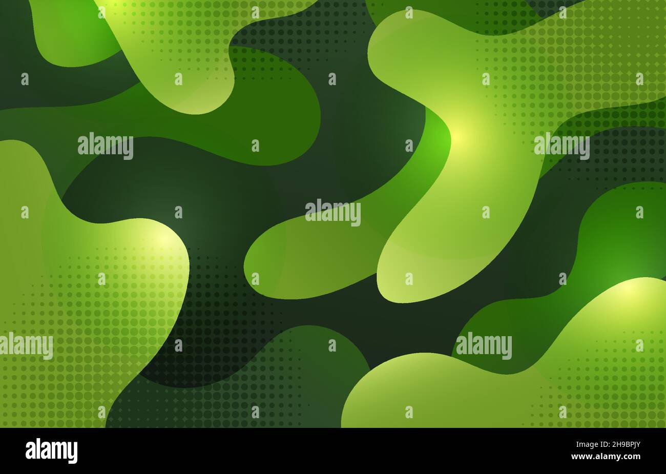 Abstract gradient green nature design template artwork. Overlapping for ...