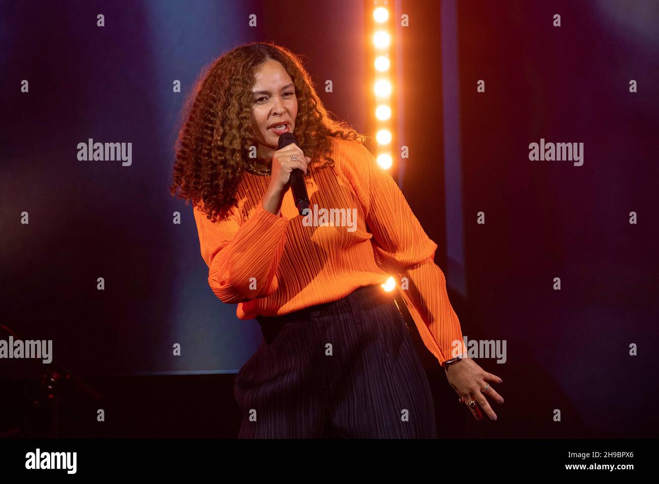 Duesseldorf, Deutschland. 02nd Dec, 2021. Joy DENALANE, singer, at her ...
