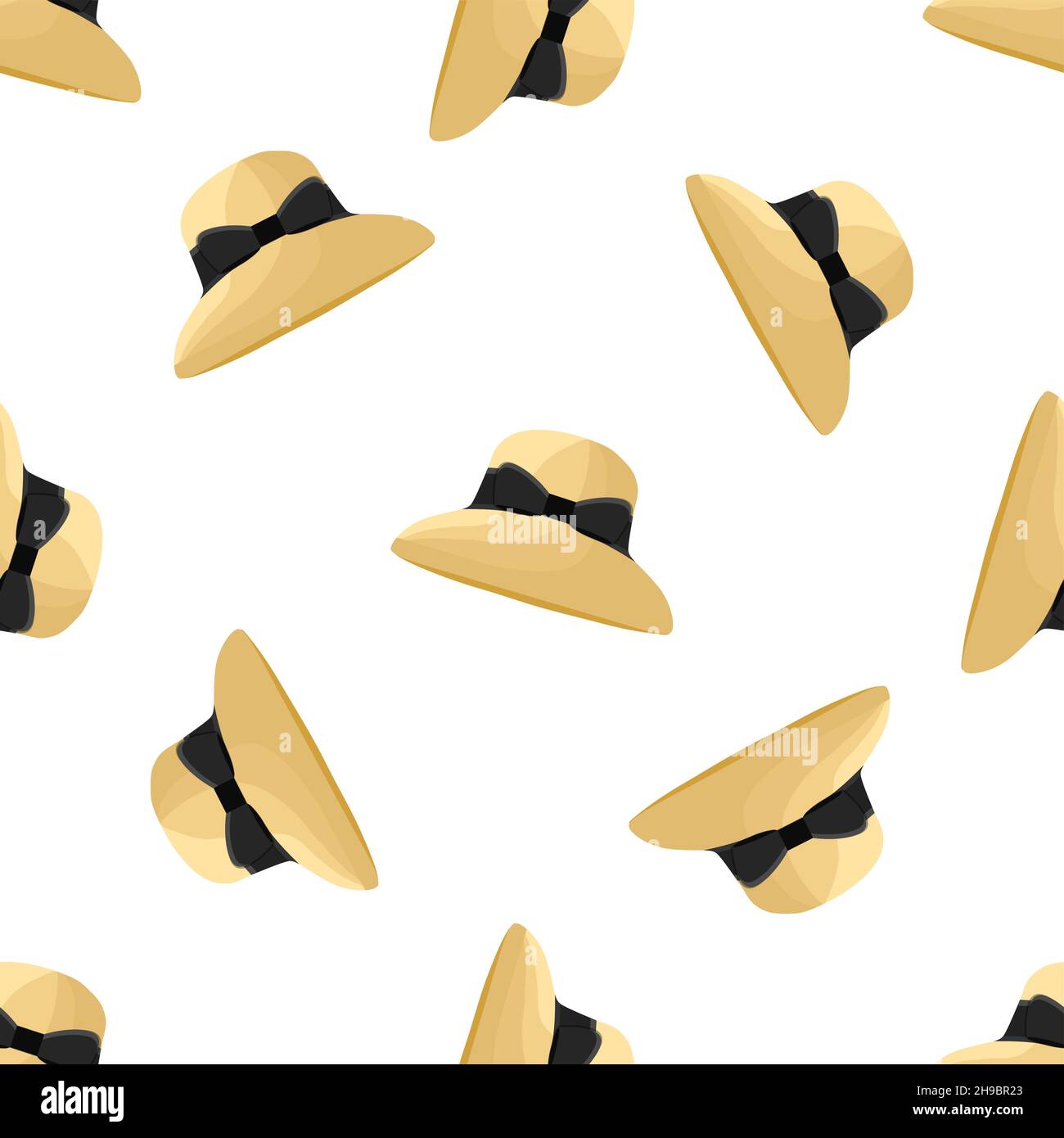 Illustration on theme colored pattern hats straw, beautiful caps in ...