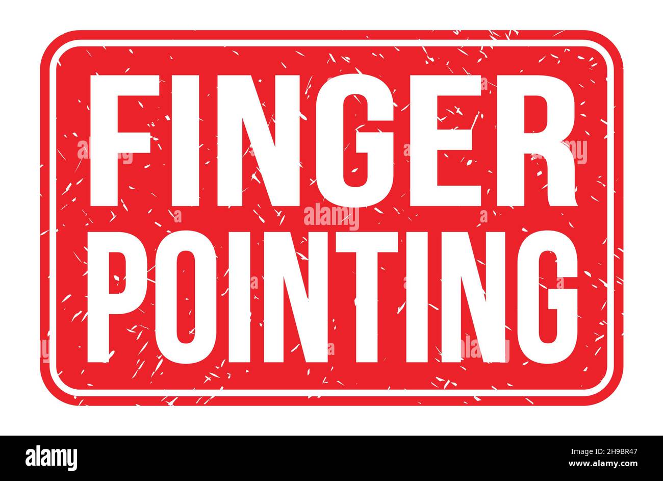 FINGER POINTING, words written on red rectangle stamp sign Stock Photo ...