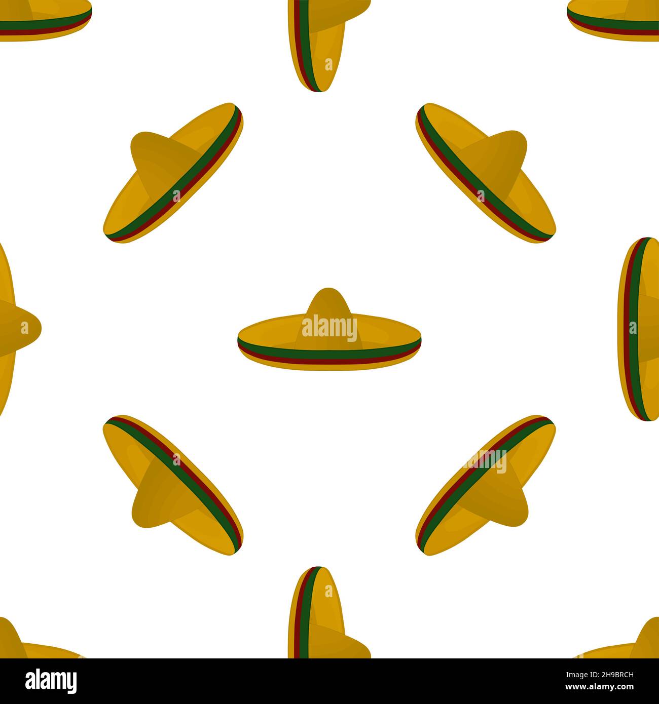 Pattern mexican hats sombrero, beautiful caps in white background. Caps ...