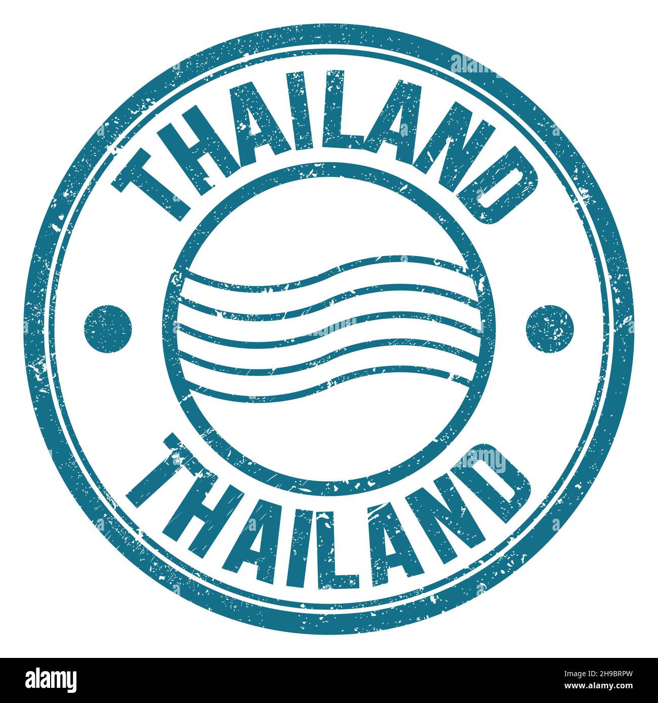 THAILAND word written on blue round postal stamp sign Stock Photo - Alamy
