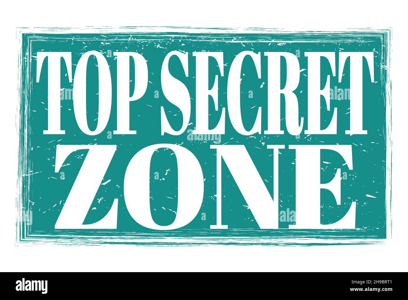 TOP SECRET ZONE, words written on blue grungy stamp sign Stock Photo ...