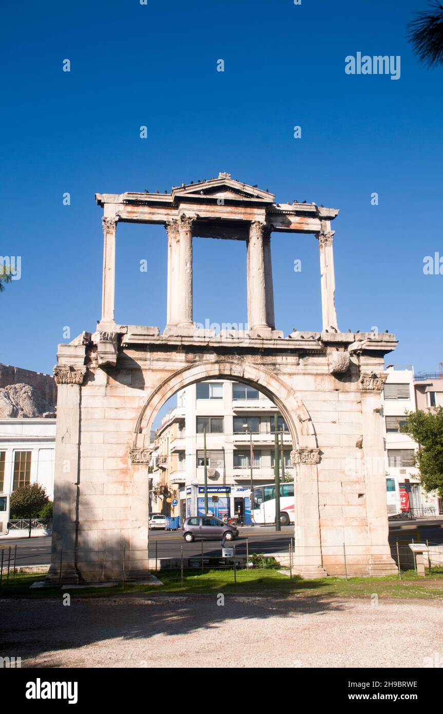 Greece, Athens, Hadrian's Triumphal Arch Stock Photo - Alamy