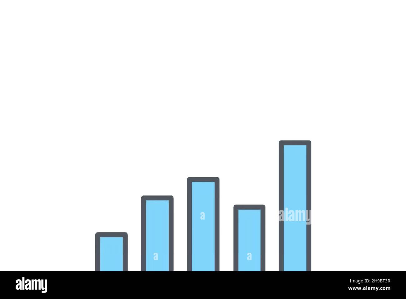 Histogram column data analysis chart on white color background Stock ...