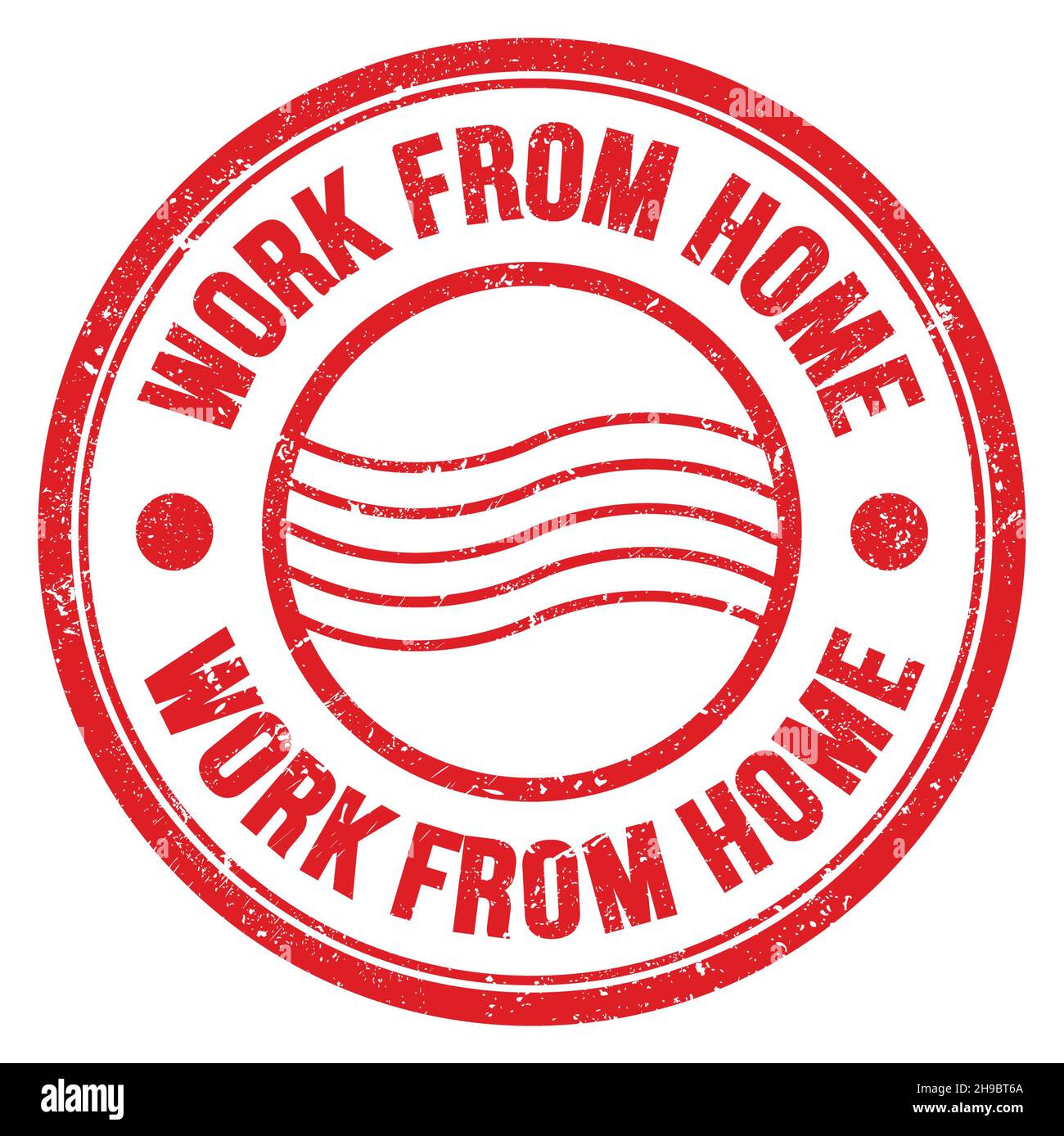 WORK FROM HOME word written on red round postal stamp sign Stock Photo ...