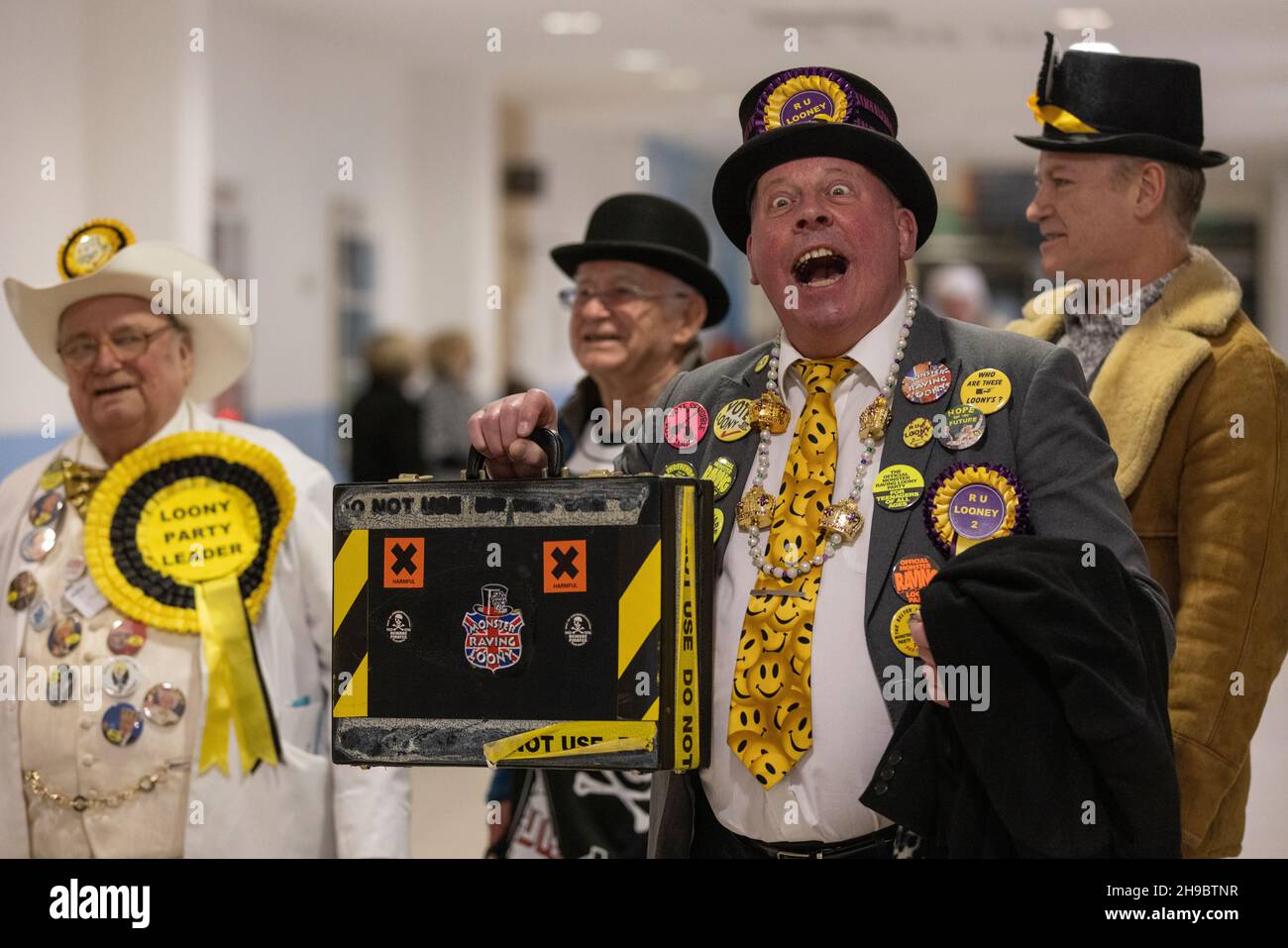 Members of the 'Official Monster Raving Loony Party' with candidate ...