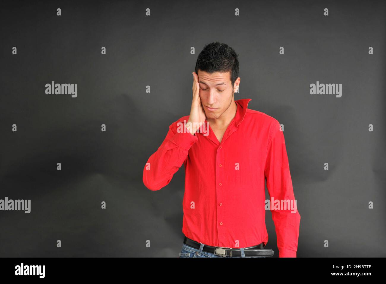 young male teen suffers the morning after hangover Stock Photo - Alamy