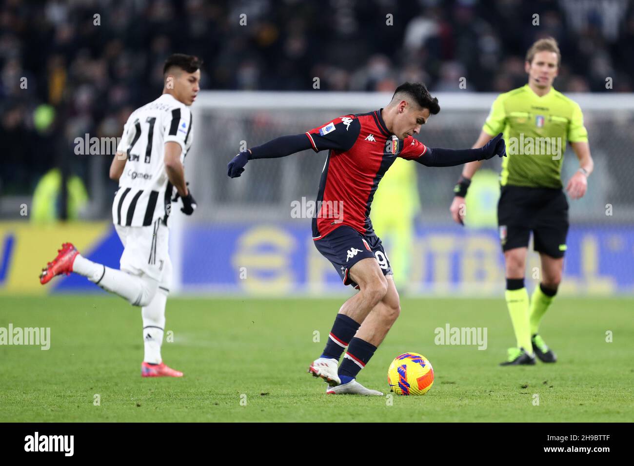 Turin, Italy. 05th Dec, 2021. Pablo Galdames of Genoa Cfc controls the ...