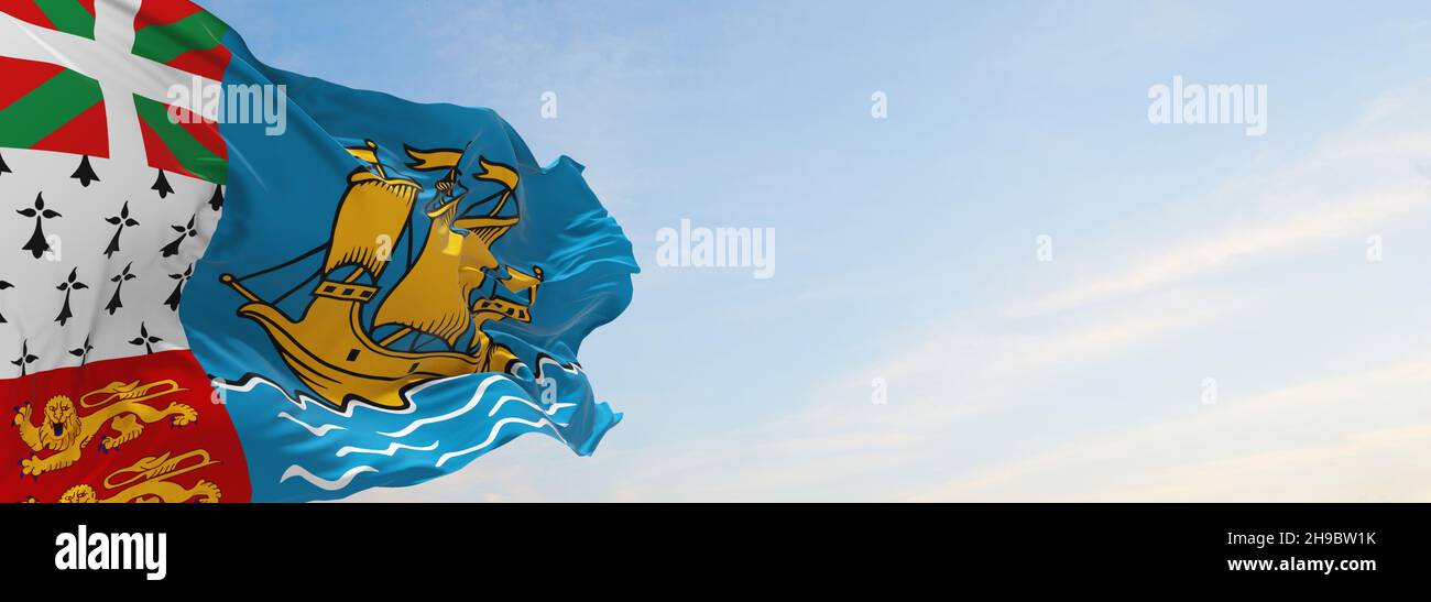 official flag of Dervish at cloudy sky background on sunset, panoramic ...