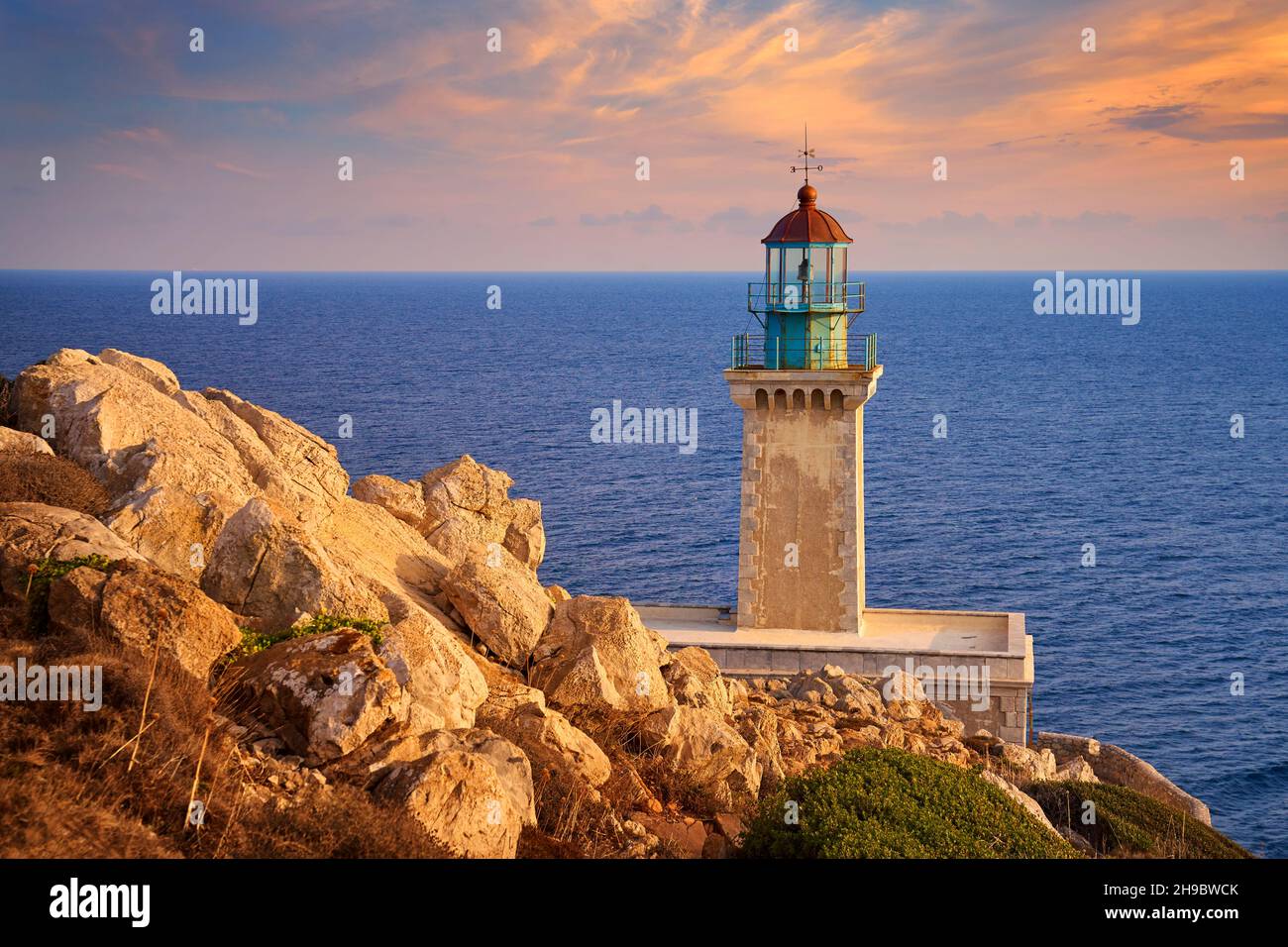 Lighthouse at Cape Tenaro, Mani, Matapan, Peloponnse, Greece Stock ...