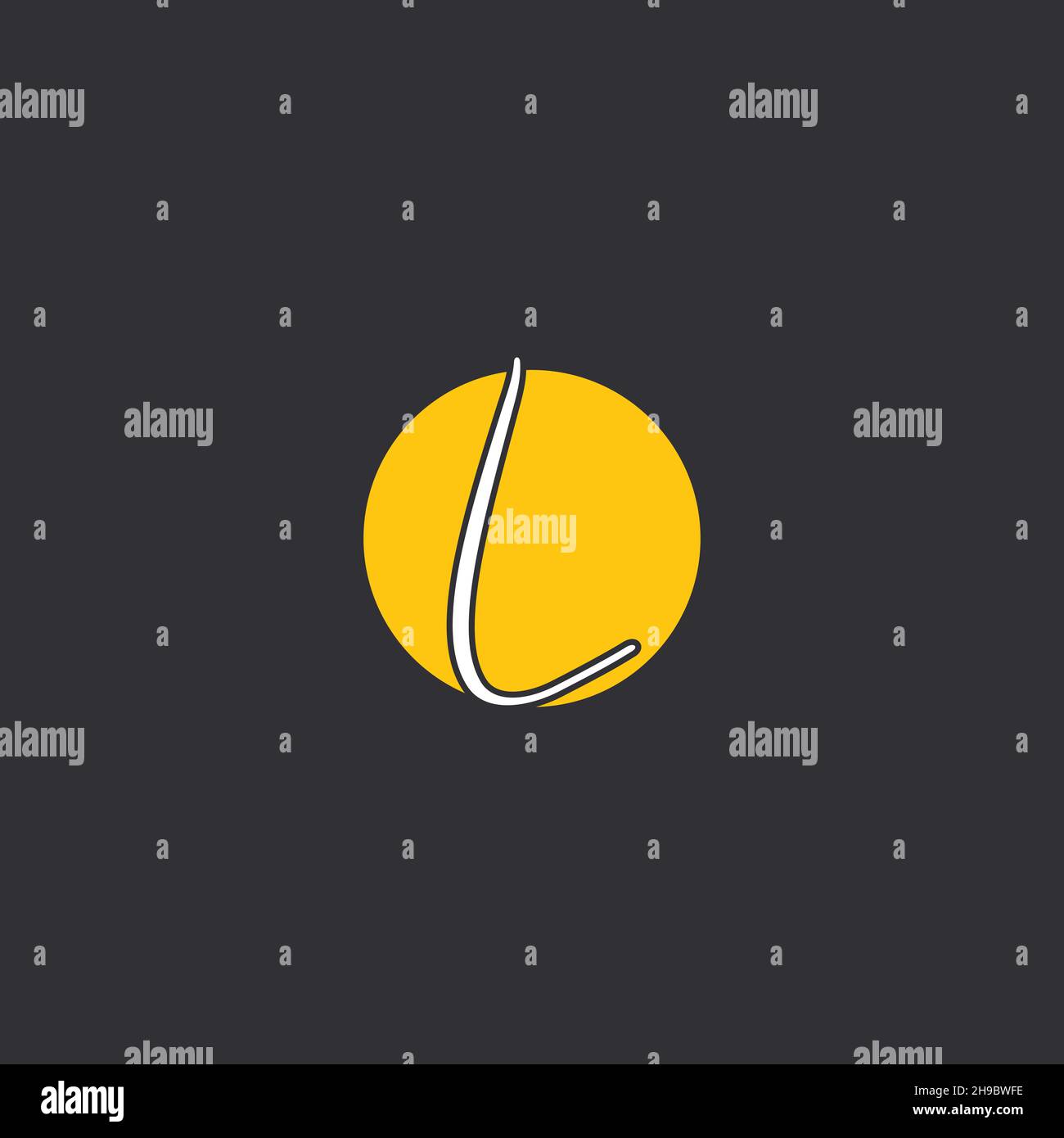 L Initial handwriting logo Logo With Circle Stock Vector Image & Art ...