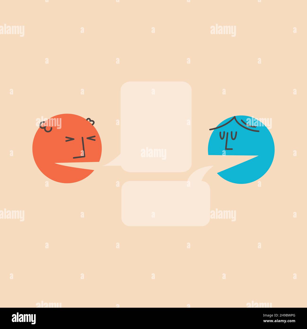 Dialogue template. People talk, argue. An elderly man is angry and his ...