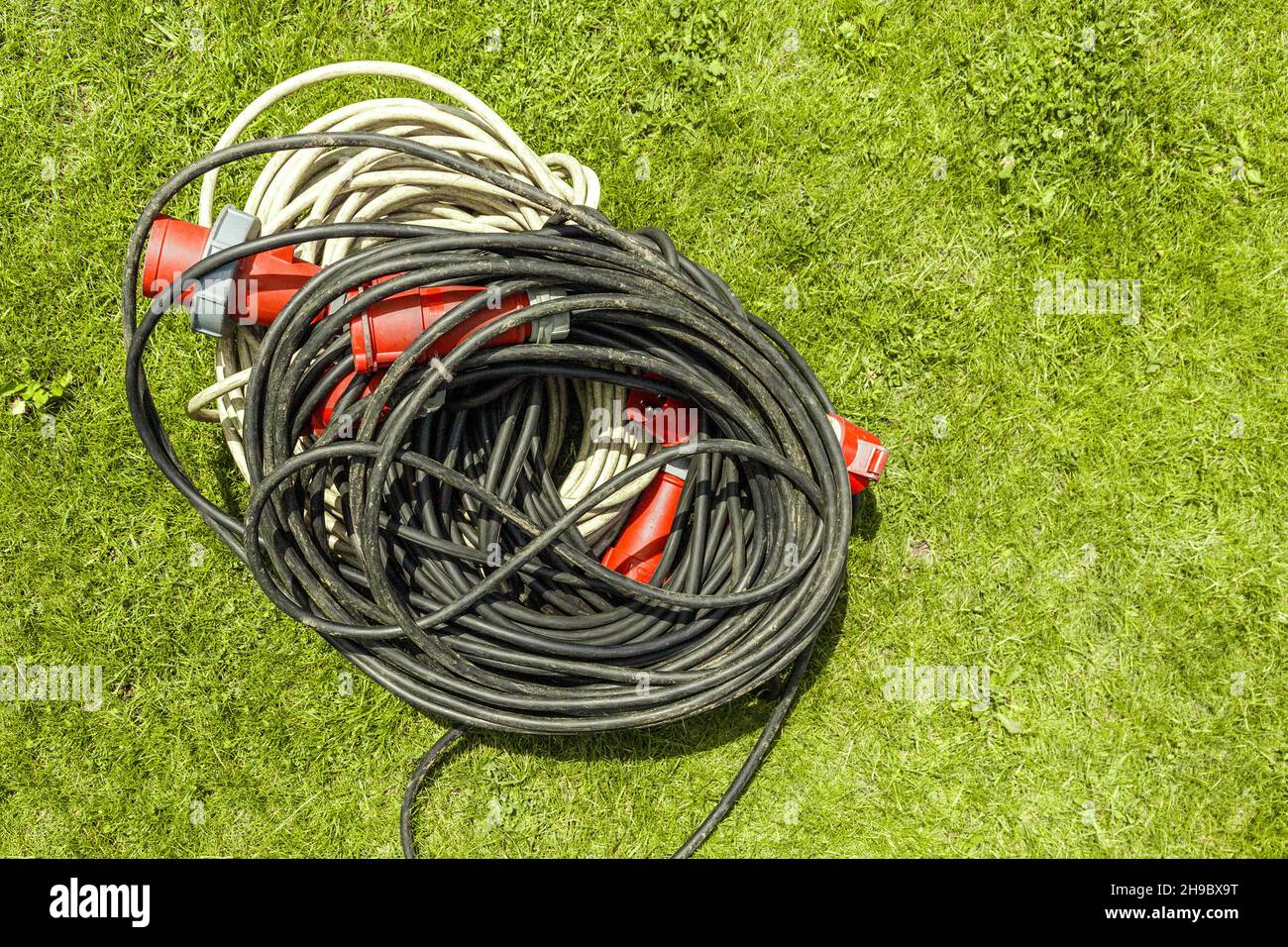 Power three phase wire extension cord for high voltage wires Stock ...