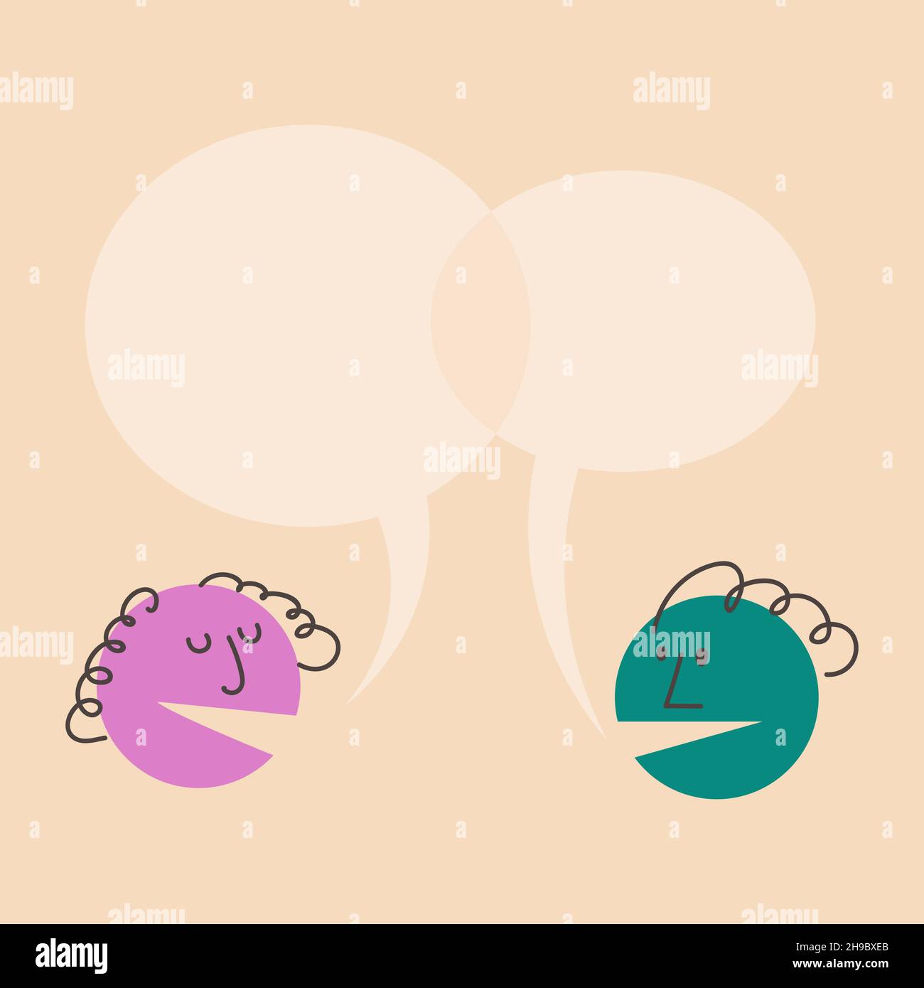 Dialogue template. People talk, argue. Two women are discussing ...