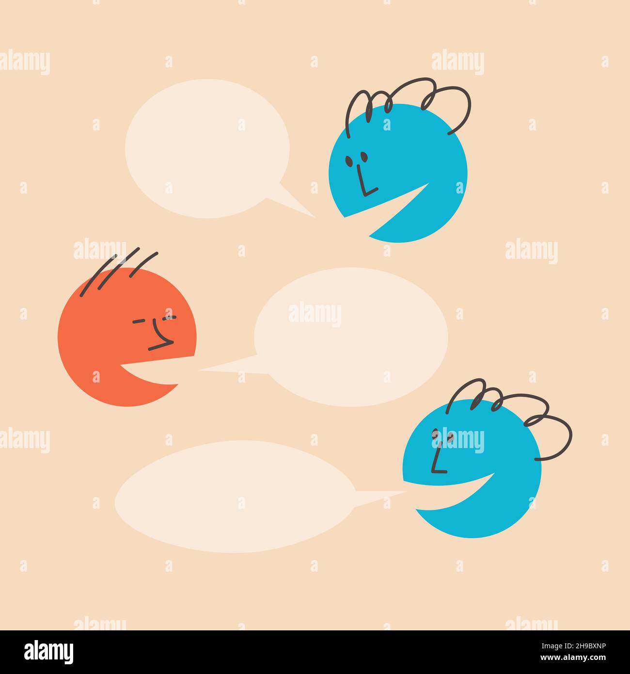 Dialogue template. People talk, argue. The man says something, his ...