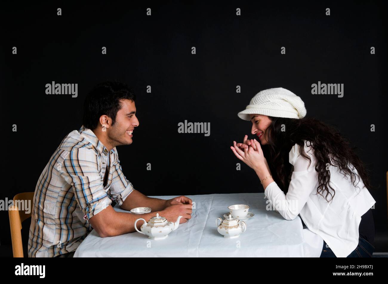 Young couple on a first date Stock Photo - Alamy