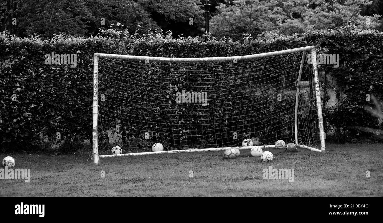 Goal mouth football Black and White Stock Photos & Images - Alamy
