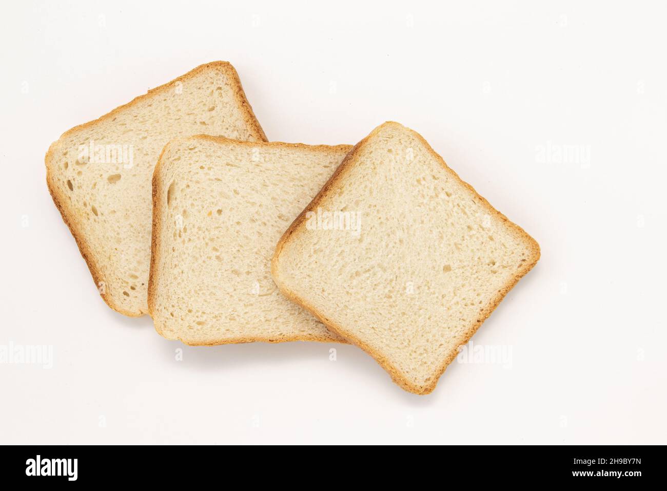 set of slices toast bread isolated on white background, fresh wheat ...