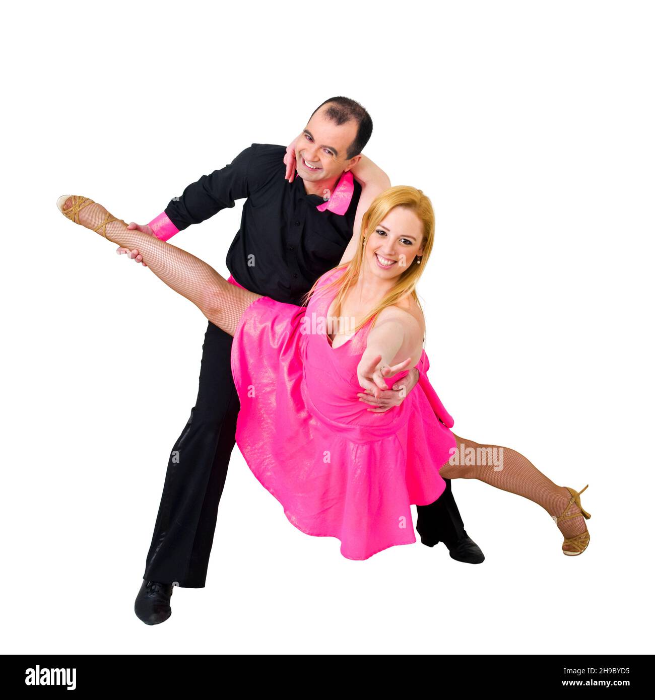 Couple ball room dancers On white Background Stock Photo - Alamy